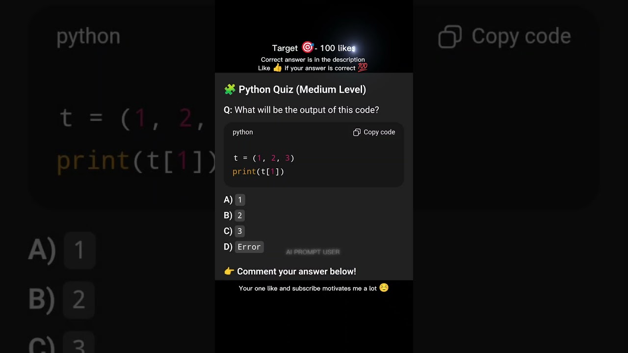 Collecting Programmers day-37 (73/100) #python #javaprogramming #coding #aipromptuser