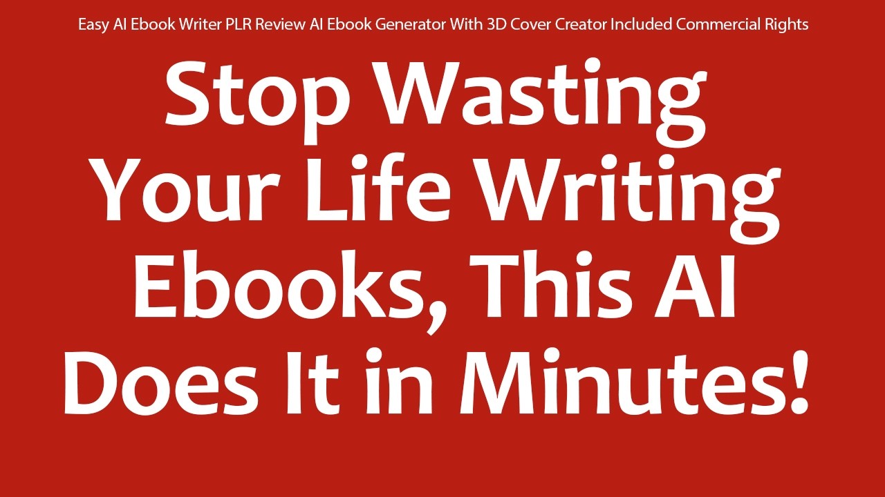 Easy AI Ebook Writer PLR Review AI Ebook Generator With 3D Cover Creator Included Commercial Rights
