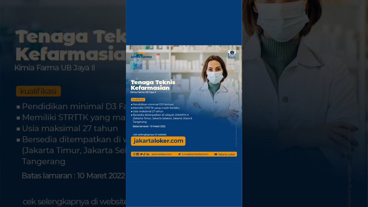 Lowongan Tenaga Teknis Kefarmasian di Kimia Farma Apotek | JakartaLoker.com