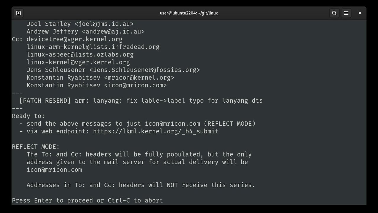 Submit a kernel patch with b4