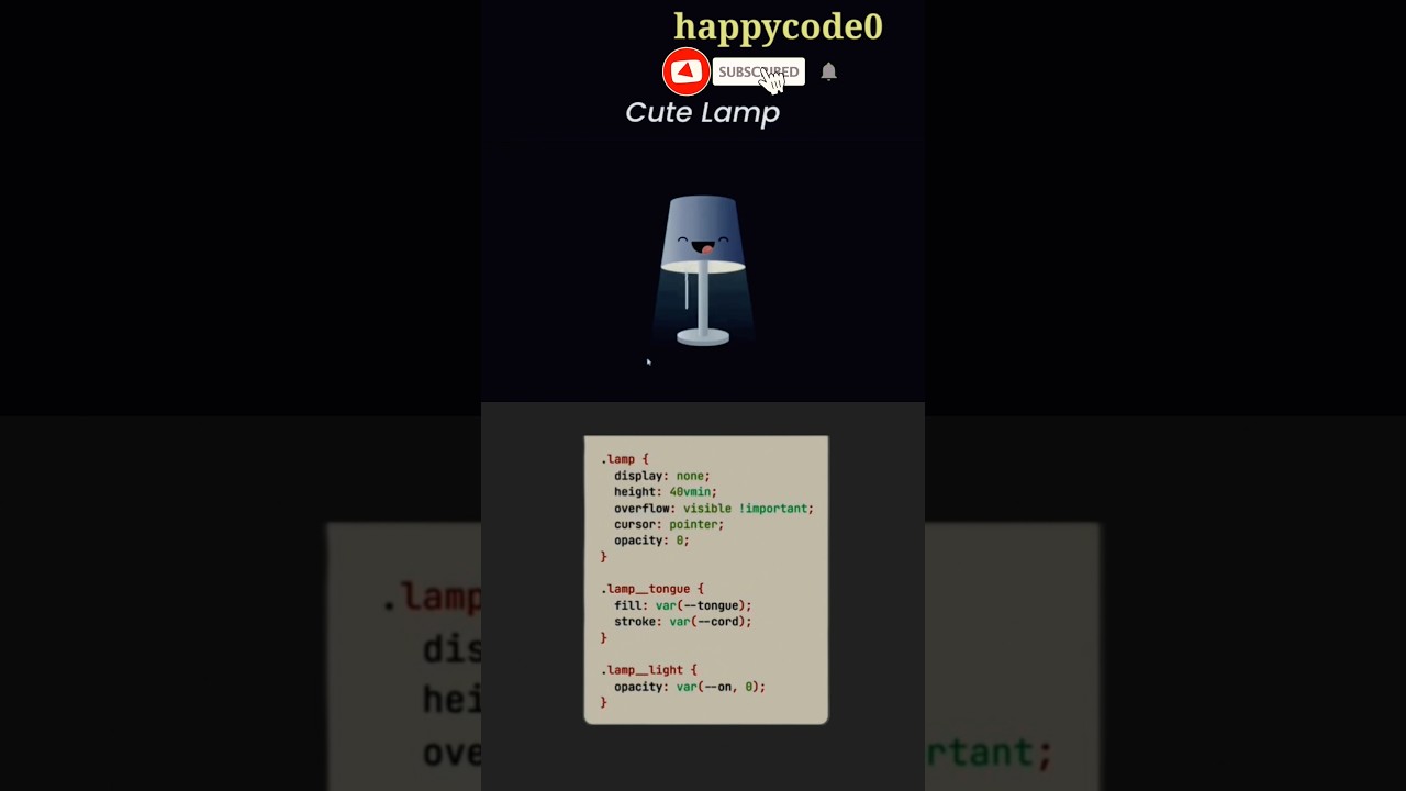 Cute Lamp using #html #css #javascript |||