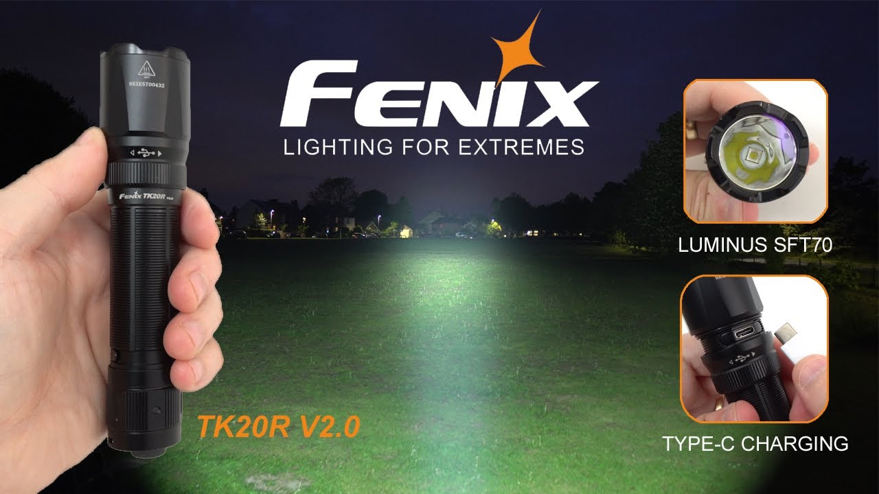 FENIX TK20R V2.0 rechargeable tactical light. 475m throw, 3000 lumens ...