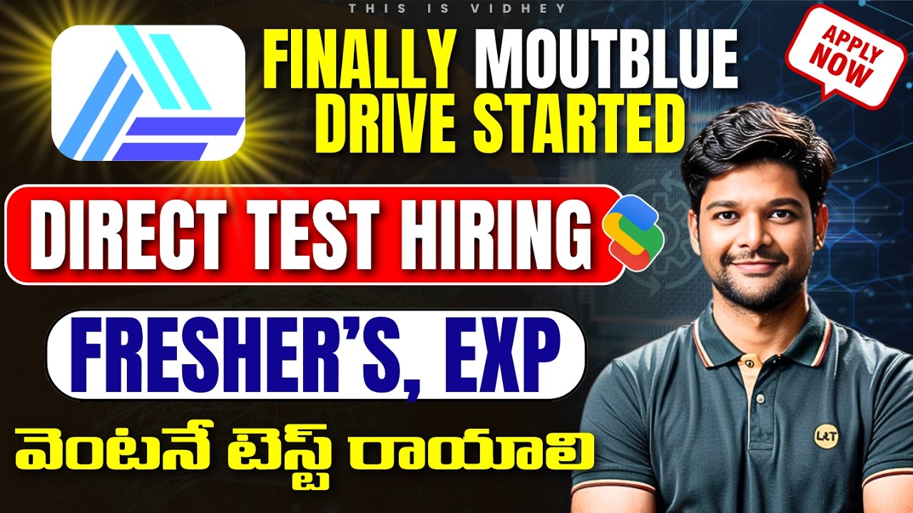 🔥Mountblue MASS Direct Test | No Resume | Latest Jobs in Telugu | BATCH: 2020-2026 Eligible | Vidhey