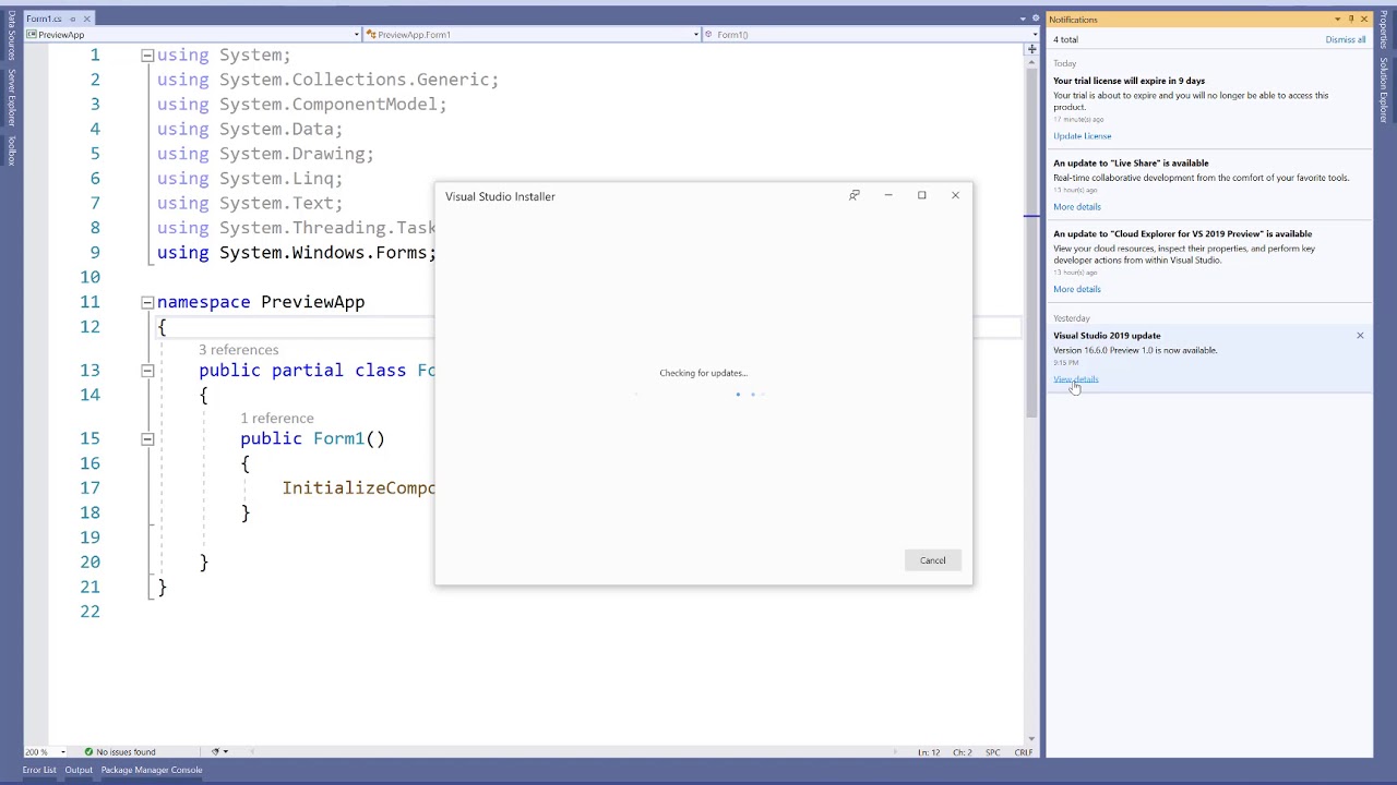Updates on NET Core Windows Forms Designer