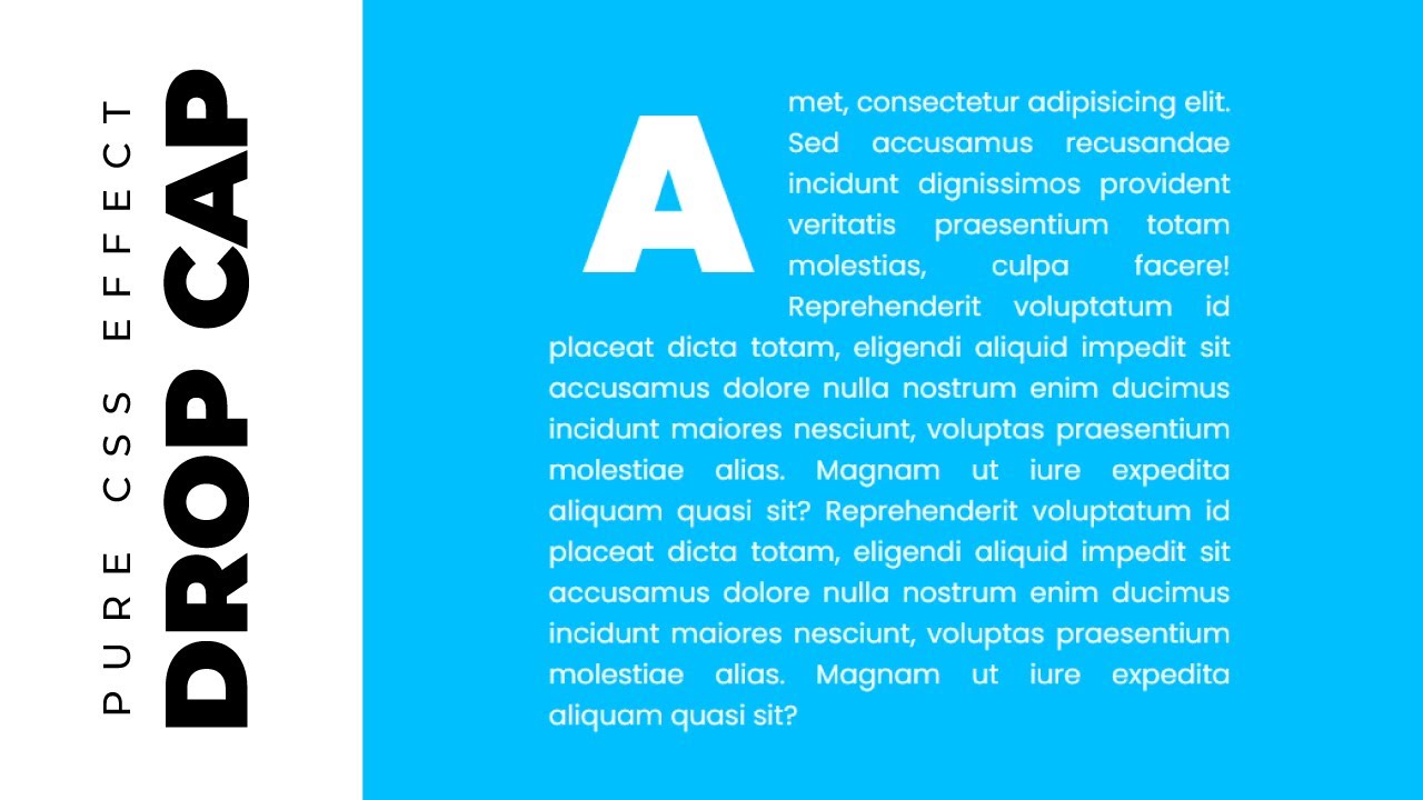 CSS Drop Cap effect | Quick CSS Tricks