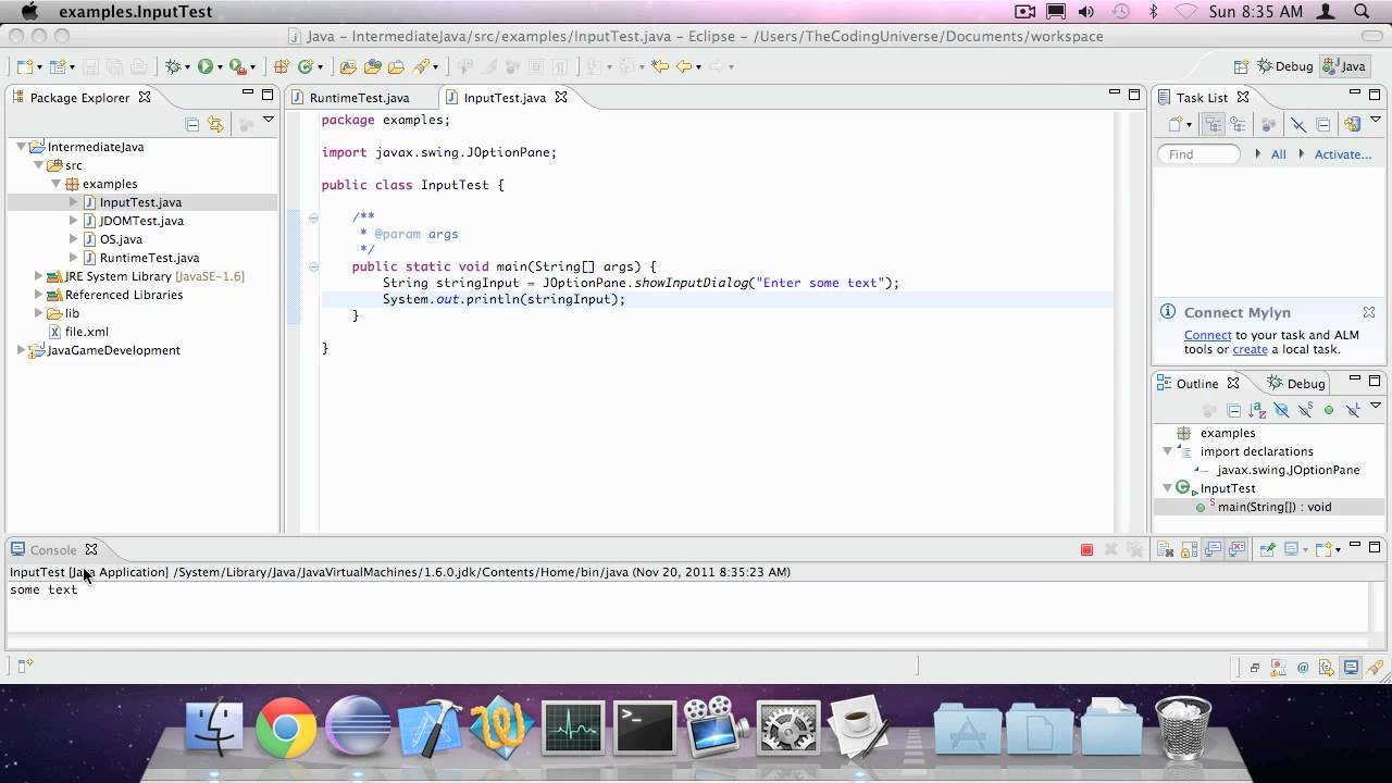 Intermediate Java -- Dialog Input