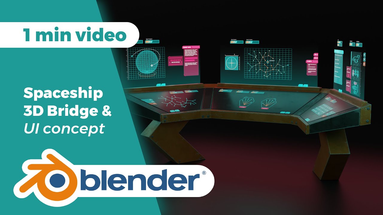 3D Spaceship Bridge & UI Concept I Creative process