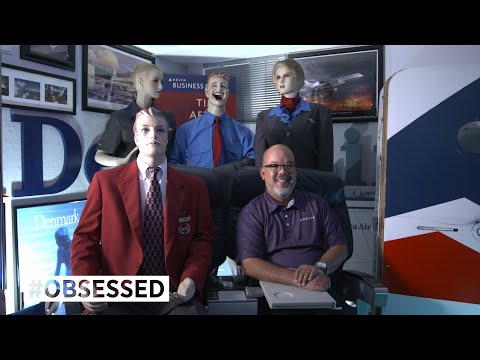 This Delta flight attendant has built a museum filled with airline memorabilia in his basement!