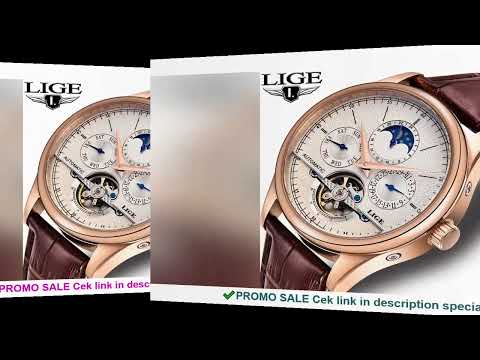 LIGE Brand Classic Mens Retro Watches Automatic Mechanical Watch Tourbillon Clock Genuine Leather Wa