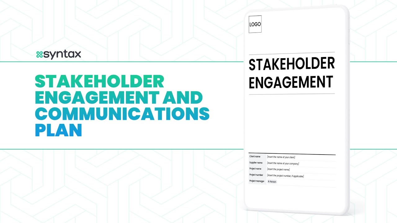Stakeholder Engagement and Communication Plan – Google Docs – A4 / US Letter | Syntax Project Sols