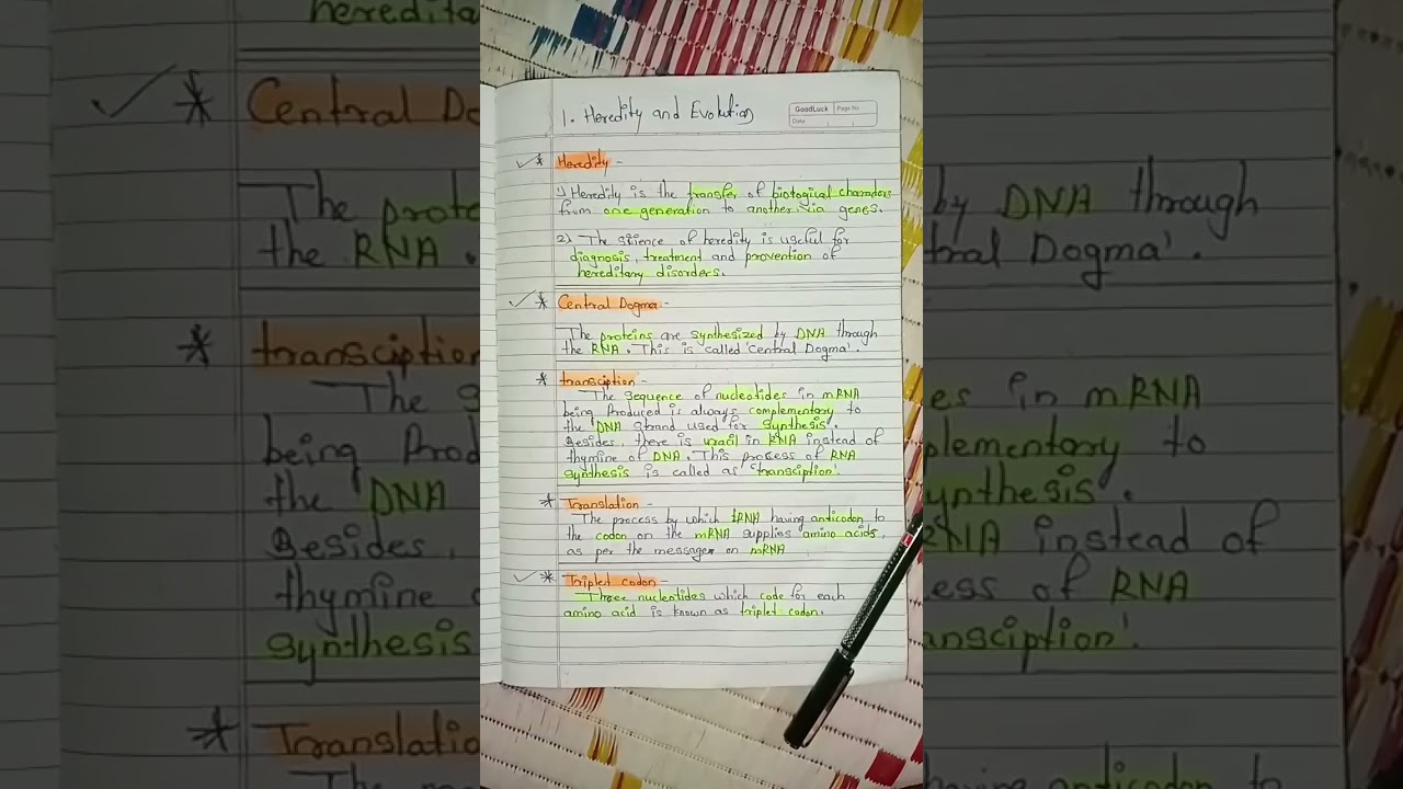 Class 10 science Heredity and Evolution Notes part 1 #10th #notes
