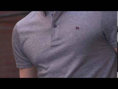 Magee 1866 - SS17 Atlantic Horizons - Grey Rahan Oxford Tailored Fit Polo Shirt