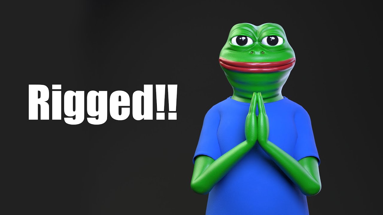 Pepe Meme 3d Character Rigged Low-poly 3D model