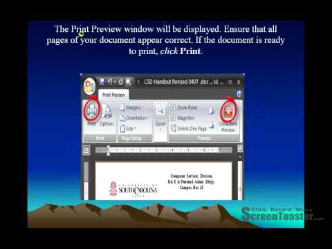 How to print using Print Preview in Word