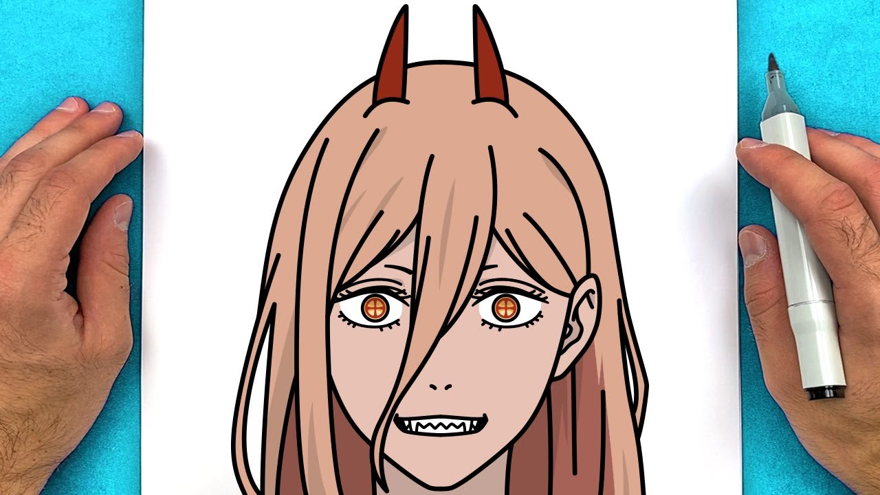 How to DRAW POWER from Chainsaw Man - Easy Step by Step Anime drawing