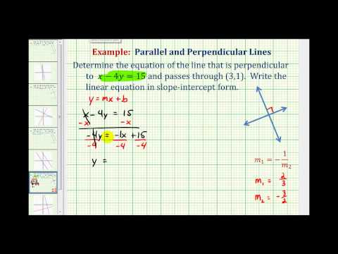 Ex 2: Find the Equation of a Line Perpendicular to a Given Line Passing ...