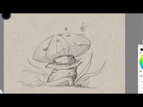 Simple Sketch Idea Of A GIANT MUSHROOM in Sketchbook Pro