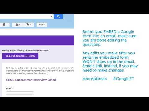 Google forms Embed tip