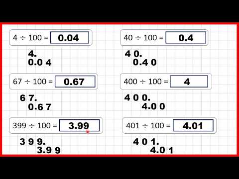 Divide one-, two- or three-digit numbers by 100 | Decimals | Year 4