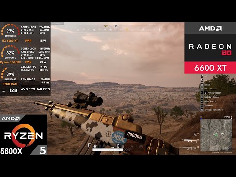 RX 6600 XT + Ryzen 5 5600X : PUBG (Tested in 2025)