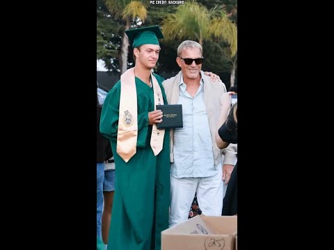 Kevin Costner & Christine Baumgartner Keep Their Distance At Son’s Graduation. #shorts