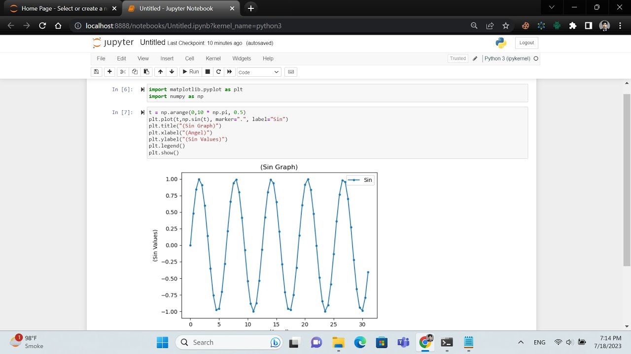 Sine Graph using Python | Sine Graph