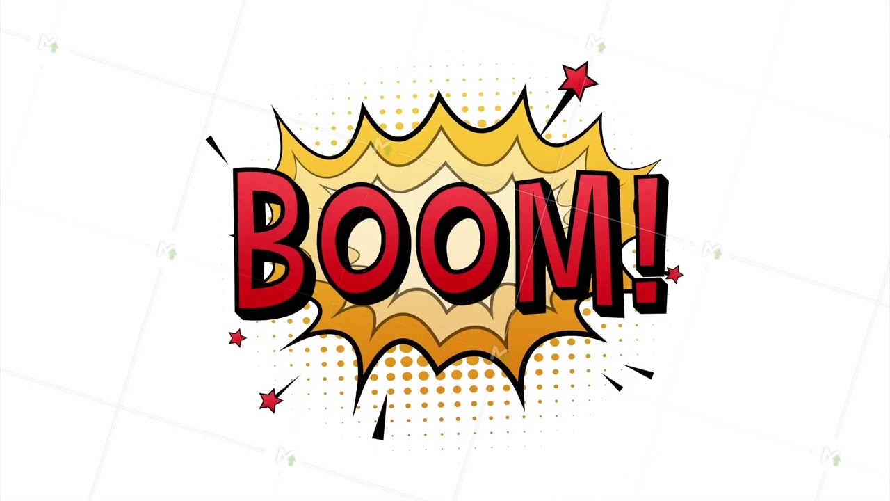 Comic speech bubbles with text Boom. Vintage cartoon illustration. Symbol, sticker tag, special