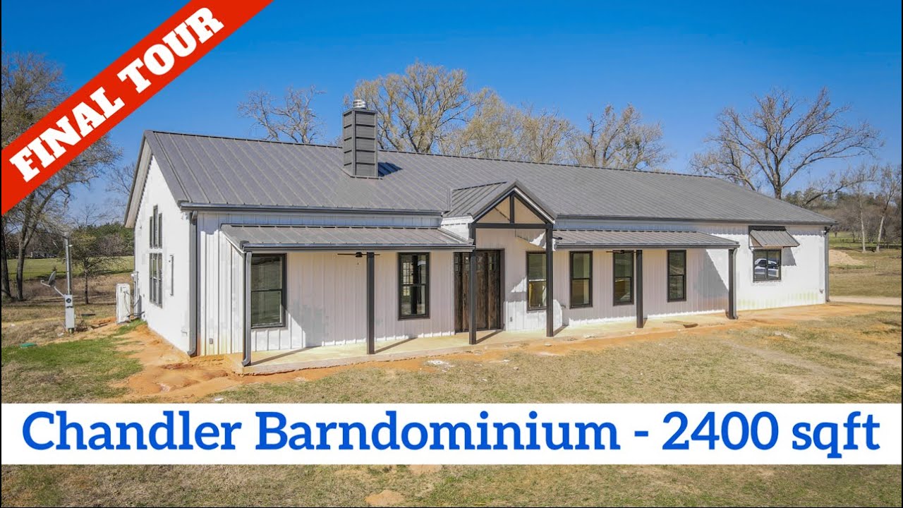 Barndominium Tour - 2400 sqft living - 3 Bedroom - 2.5 Bath - 1200 sqft shop.