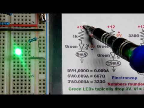 Stacking and measuring forward voltage drops of LEDs Light Emitting Diodes