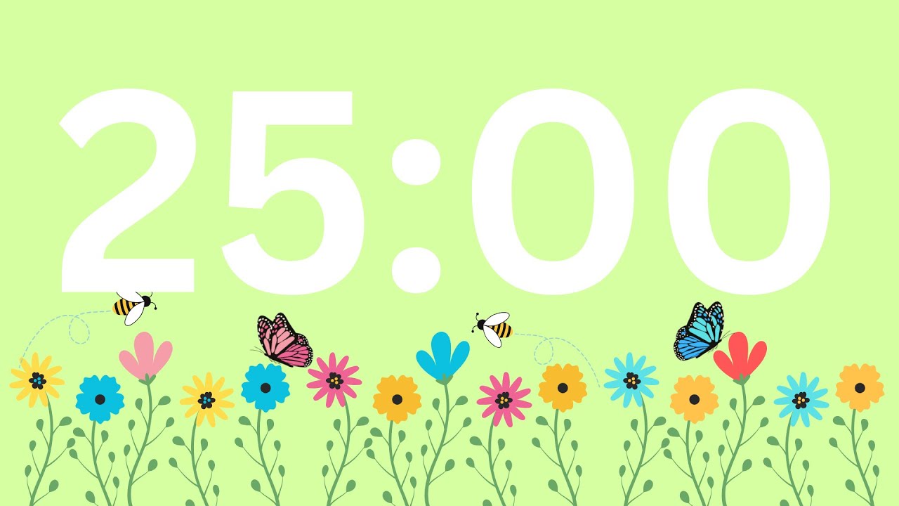 Spring Day 25 Minute Timer | Classroom Timer | Flower Timer | Spring Countdown
