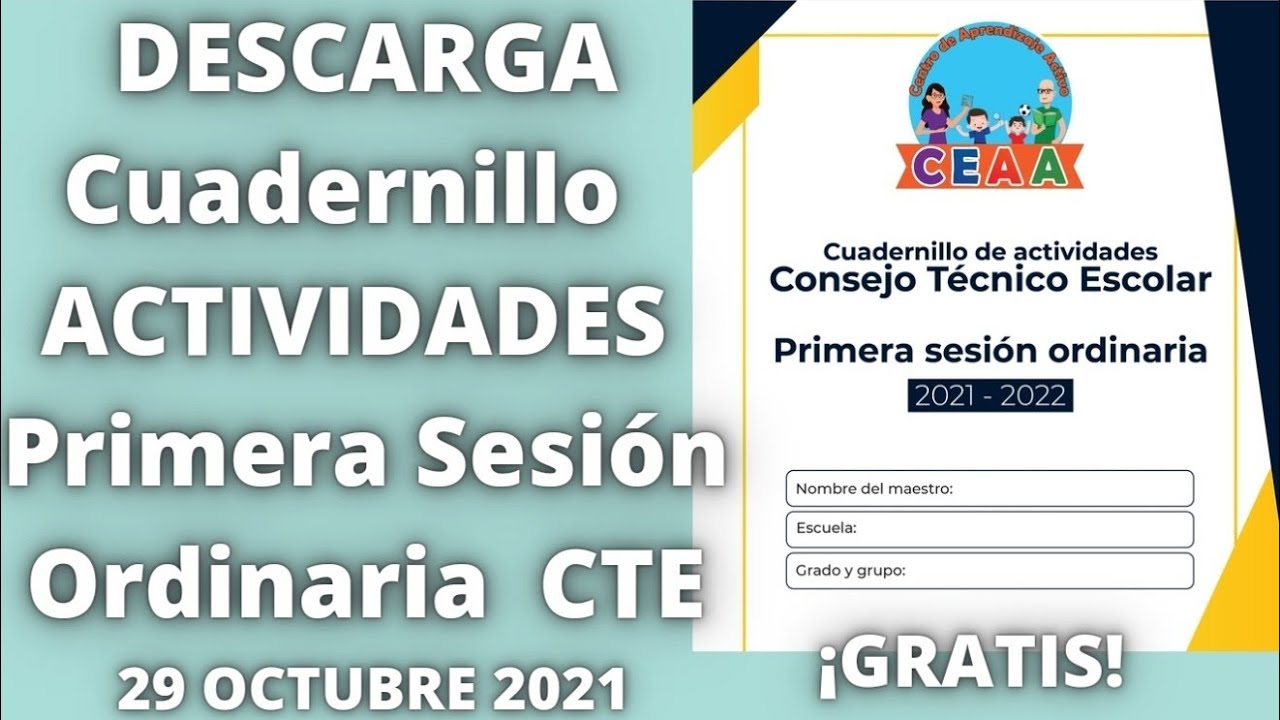 CEAA Descarga CUADERNILLO gratis ACTIVIDADES Primera Sesión Ordinaria de Consejo Técnico Escolar