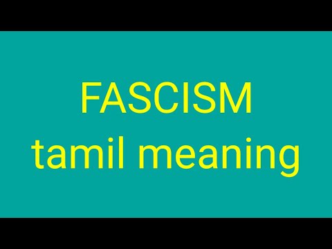 FASCISM tamil meaning/sasikumar