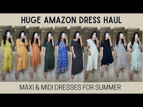 HUGE AMAZON DRESS HAUL 2021 | MIDI AND MAXI DRESSES FOR SPRING & SUMMER | AMAZON FASHION TRY-ON HAUL