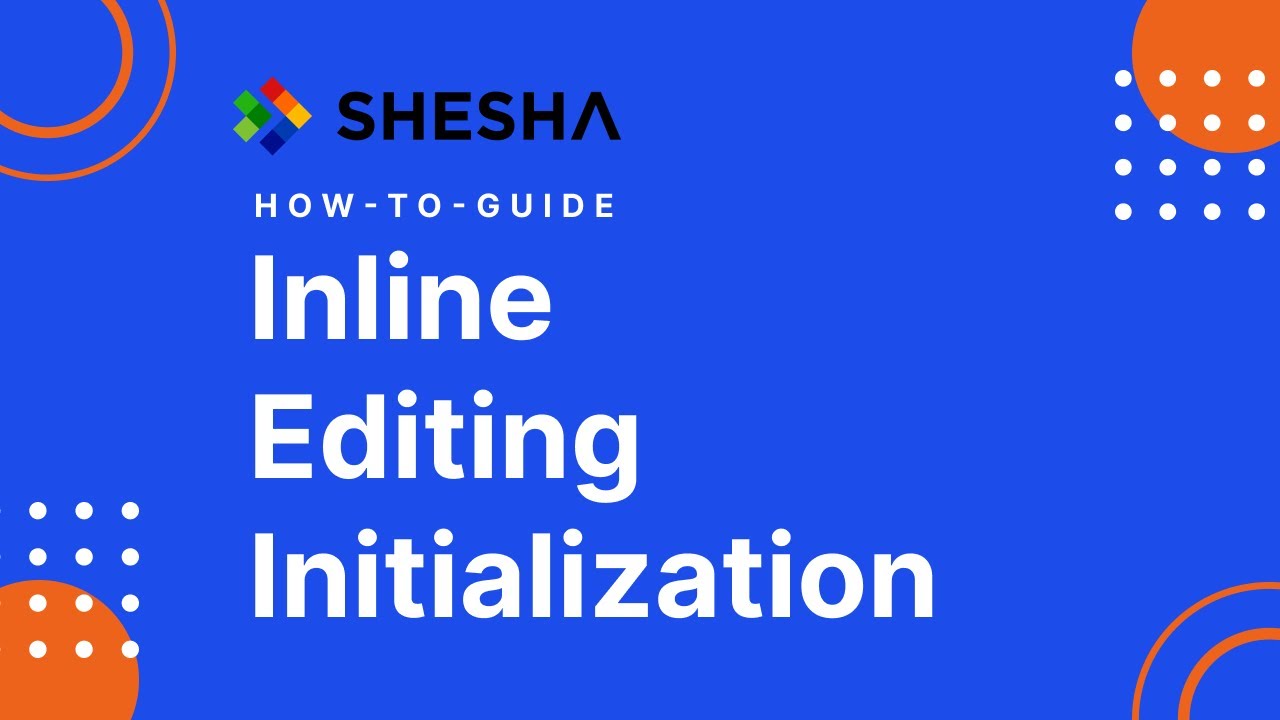 Inline Editing Initialization