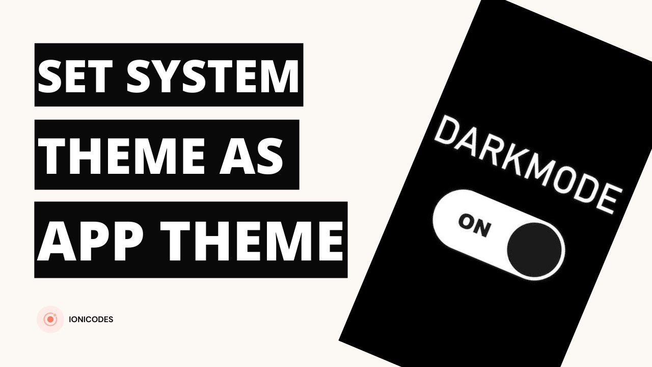 Set System Theme as App Theme | Ionic | Capacitor