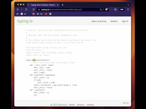 Typing.io:Typing practice for programming|Python
