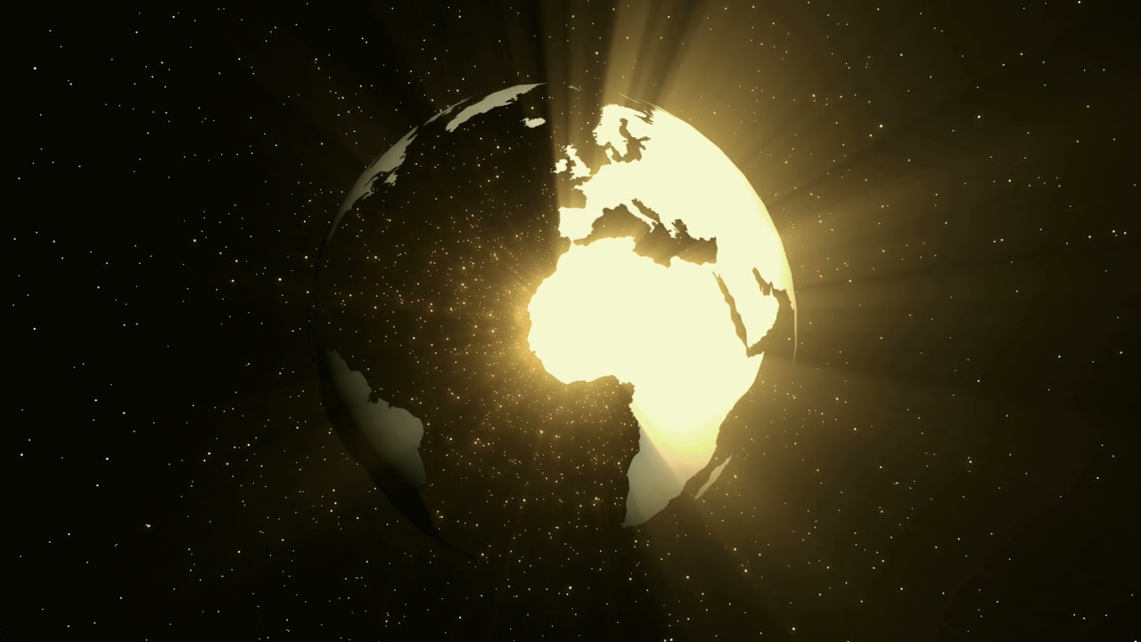 GOLDEN GLOWING EARTH SPIN | VIDEO EFFECT & BACKGROUND