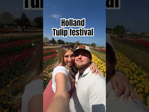 Tulip time in Holland, Mi! #coupleshorts #tulipfestival #hollandmichigan #tulip #husbandwife