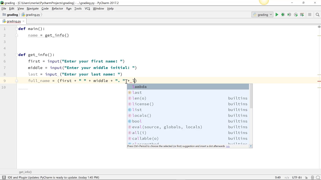 PRG-105: Creating Simple Functions in Python