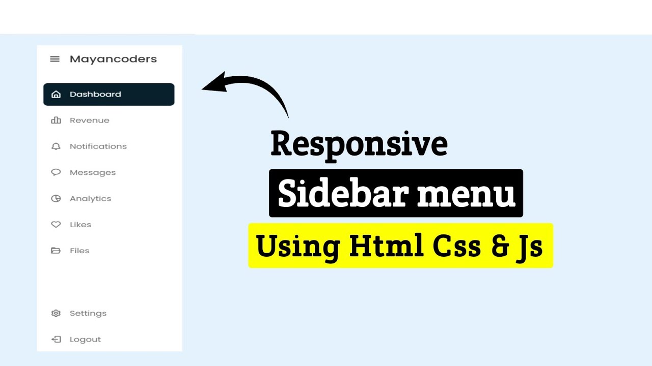 Advanced Responsive Sidebar menu | HTML CSS JS | Mayancoders