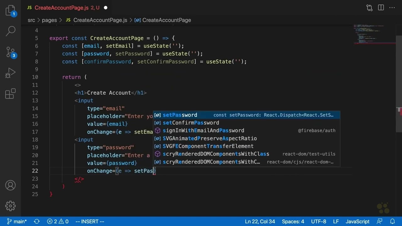38  Create Firebase Auth Accounts || Full Stack React Development