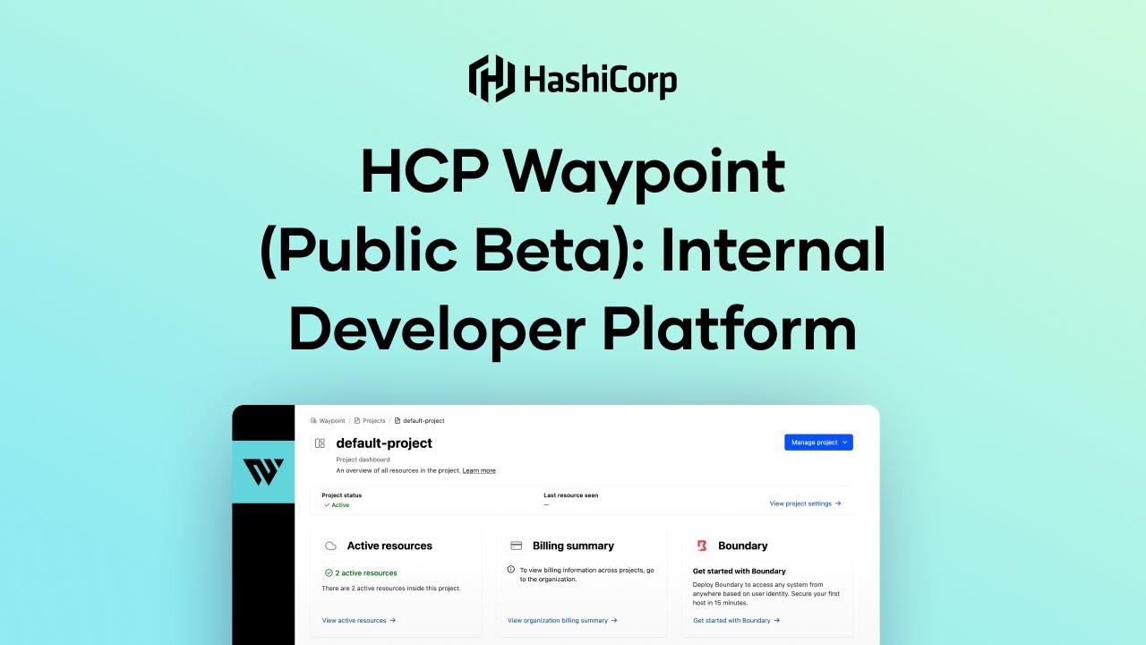 HCP Waypoint (Public Beta): Internal Developer Platform