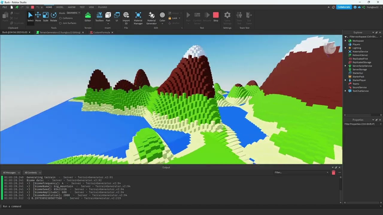 Roblox Studio | Procedural Terrain Generation Showcase