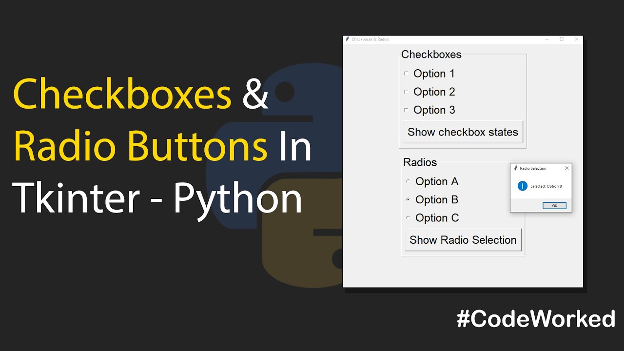 Checkboxes And Radios in Tkinter - Python | Step-By-Step Guide