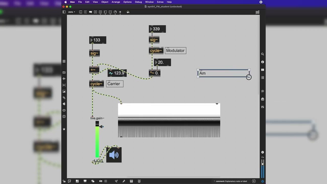 FM (Frequency Modulation) Synthesis in Max — Tutorial