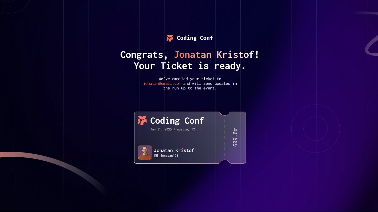 Conference Ticket Generator | Frontend Mentor Challenge (HTML, CSS, & JavaScript)