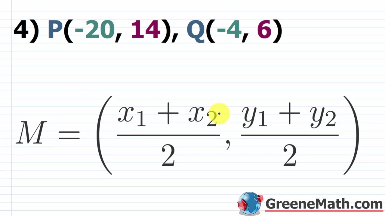 Midpoint Formula Practice Test Full Solutions