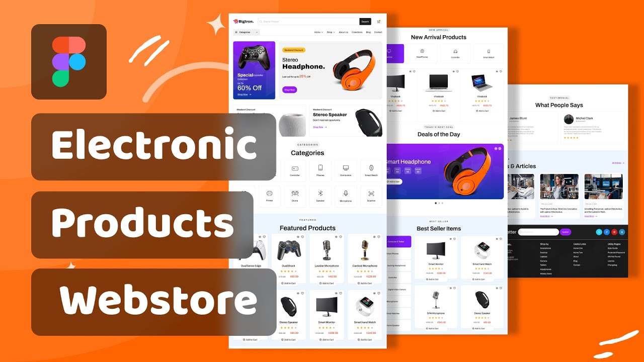 Designing a User-friendly Electronic Products Webstore Homepage in Figma