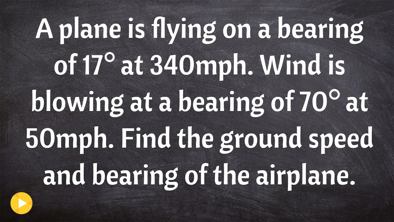 Solve a word problem using vectors, airplane and wind