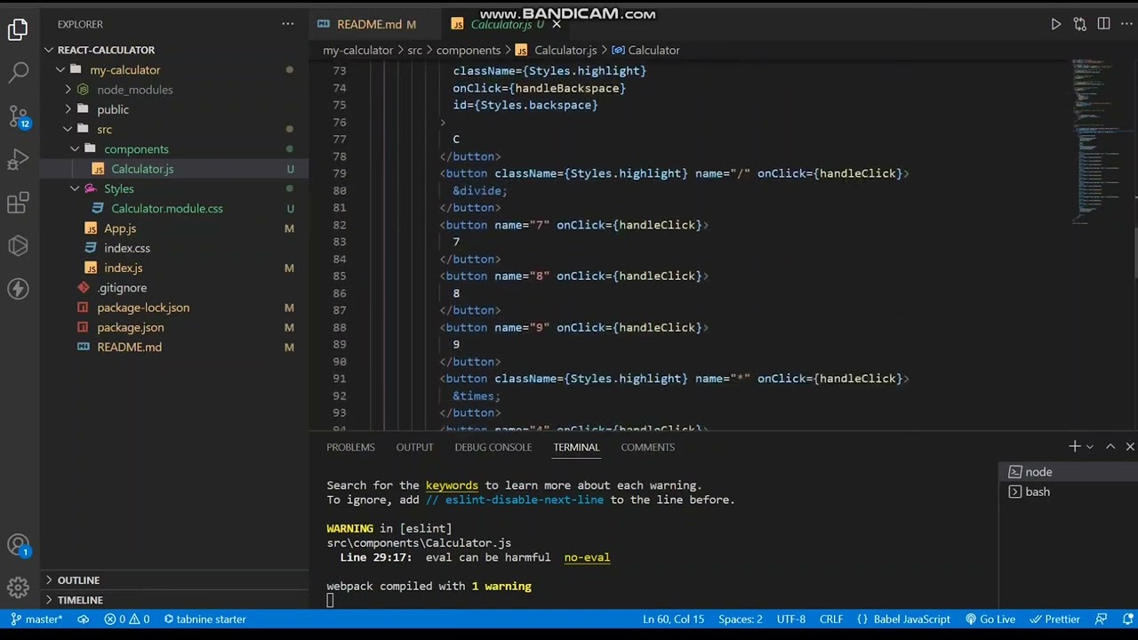 Coding Ninjas : React test - Calculator